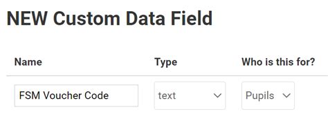 Pupil Asset Creating Custom Data Fields Eg Fsm Vouchers Juniper
