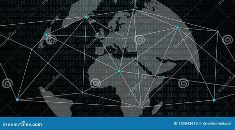 World Map From Binary Code Abstract Planet Earth Futuristic