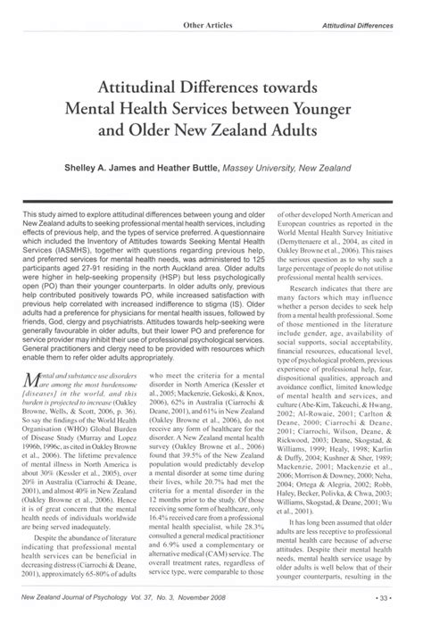 Pdf Attitudinal Differences Towards Mental Health Services Between