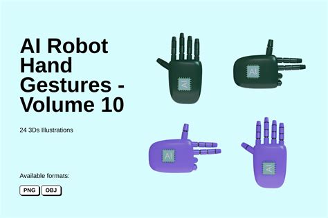 Ai Robot Hand Gestures Volume 10 3d Illustration Pack 24 Science And Technology 3d