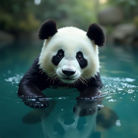 Panda Swimming Stable Diffusion Online