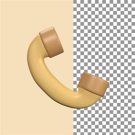 그래픽 디자인 웹 프레젠테이션 또는 기타를 위한 3d 렌더링의 전면 보기가 있는 호출 아이콘 프리미엄 Psd 파일