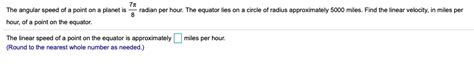 solved 7a the angular speed of a point on a planet is radian
