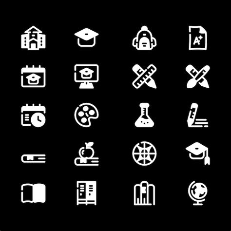 교육 아이콘 세트 프리미엄 벡터