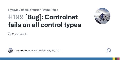Bug Controlnet Fails On All Control Types Issue Lllyasviel Stable Diffusion Webui