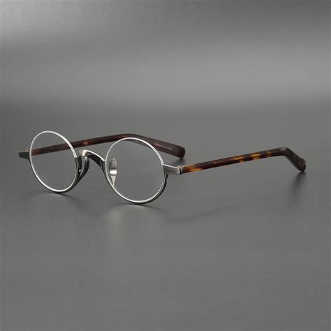 Muzz Mens Semi Rim Round Titanium Eyeglasses Fuzweb