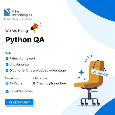 Msys Technologies On Linkedin Sr Pythonqastoragepurechacko 7 To 10