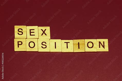 Wooden Blocks On A Red Background Spelling Words Sex Position Art Style Stock Photo Adobe Stock