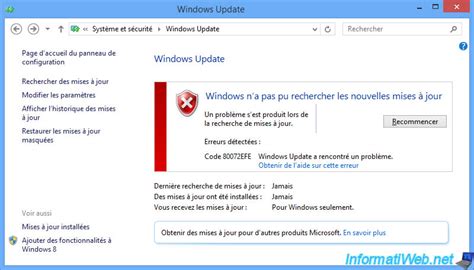 Update Windows 8 Windows Update Client To Fix Error 80072efe Windows Tutorials Informatiweb