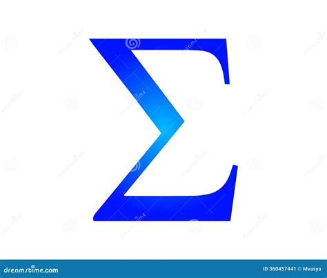 Sigma Symbol White Background Minimalist Design Mathematical Notation Cartoon Vector