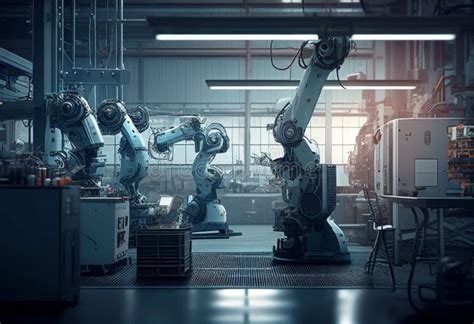 Robotic Assembly Product In Factory Automation Industry Created With Generative Ai Technology