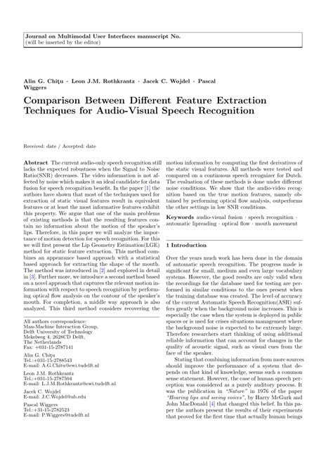pdf comparison between different feature extraction techniques for