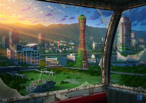 Tokyogenso Original Commentary Request Highres Abandoned Blue Sky Broken Window Building