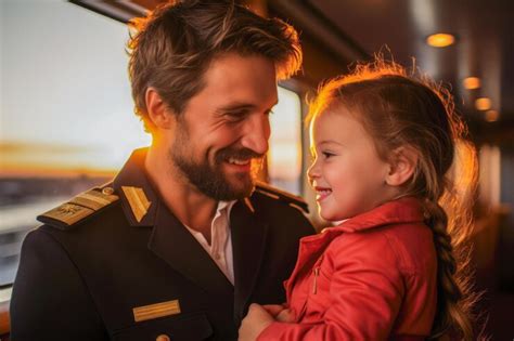 Premium Ai Image A Heartfelt Moment As A Father A Ships Captain Bids