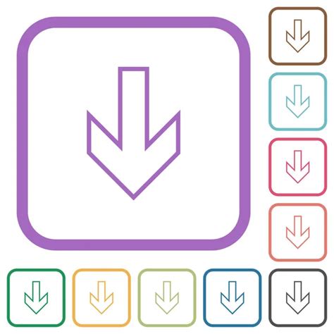 Arrow Cursor Outline Simple Icons Color Rounded Square Frames White Stock Vector By