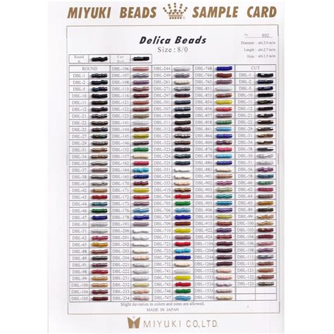 Miyuki 11 0 Seed Bead Color Chart Miyuki Beading Bead Findings Rocallas