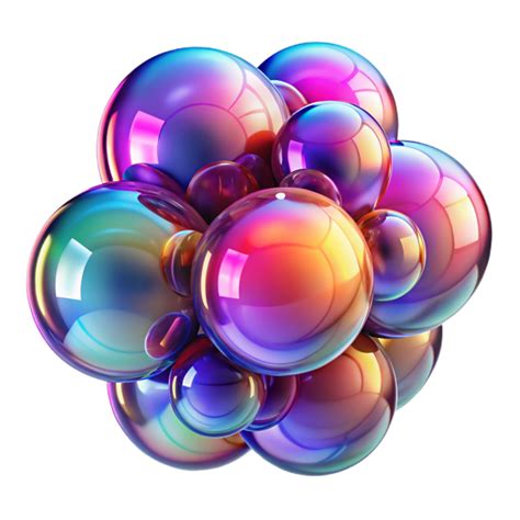 Serene Classic Abstract Iridescent Spheres Cluster Detailed 56761097 Png
