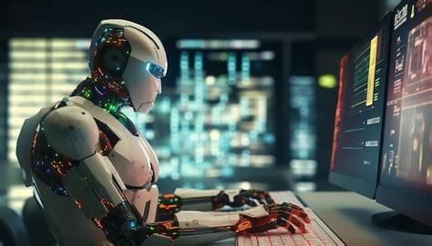 Premium Ai Image Automation Data Analytic With Robot And Digital Visualization For Big Data