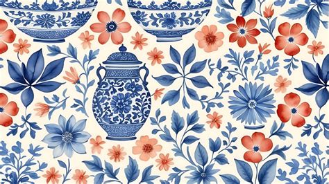 Porcelain Patterns Watercoloe Illustration Premium Ai Generated Image Porcelain Patterns Watercoloe Illustration Premium Ai Generated Image