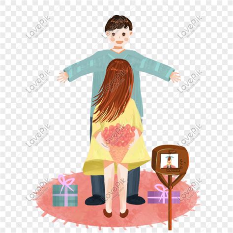 발렌타인 데이 포옹 커플 Png 일러스트 무료 다운로드 Lovepik