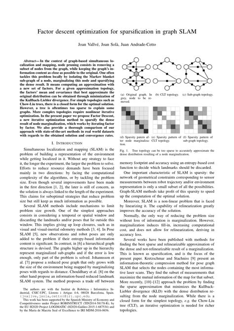 Pdf Factor Descent Optimization For Sparsification In Graph Slam