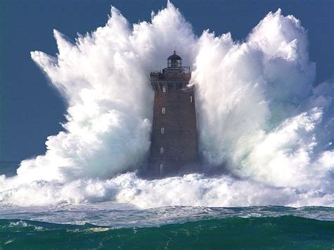 Waves Lighthouse Wallpaper Desktop