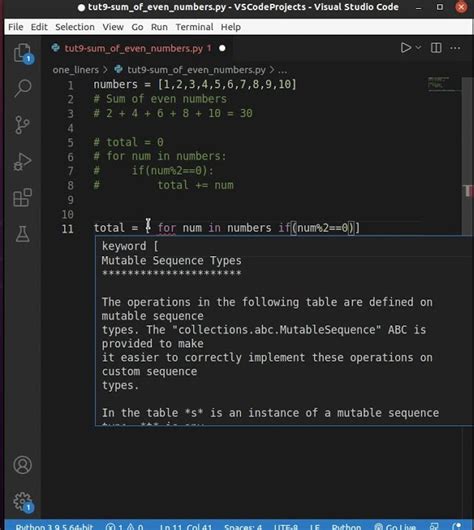 Python One Liners 9 Sum Even Numbers In List Youtube