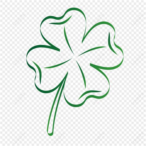 네 잎 클로버 라인 클립 아트 간단한 스타일 요츠바 운이 좋은 Png 일러스트 무료 다운로드 Lovepik