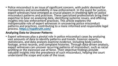 Ppt Expert Witnesses Shed Light On Police Misconduct Patterns And Practices Powerpoint