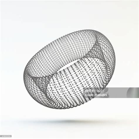 Torus Molecular Lattice Connection Structure 3d Vector Illustration High Res Vector Graphic