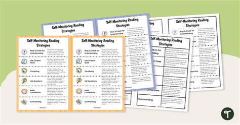 Self Monitoring Reading Comprehension Strategies Flipbook Teach Starter