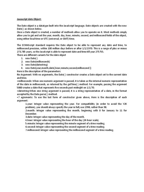 Javascript Objects Pdf Parameter Computer Programming Java Script