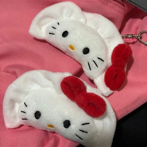 산리오 헬로 키티 만두 모양 카와이 봉제 장난감 펜던트 만화 머리핀 귀여운 크리에이티브 가방 매력 키체인 소녀 선물