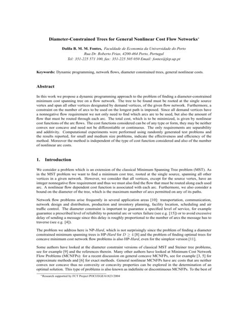 Diameter Constrained Trees For General Nonlinear Cost Flow