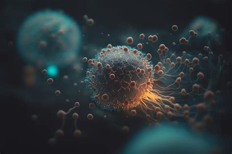 종양학 암 세포 암 세포를 면역 요법의 상징으로 삼아 발암 물질과 유전학으로 인한 인체의 악성 종양에 대한 화학 요법 치료 및 약물 요법 프리미엄 사진