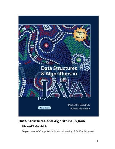 data structures and algorithms in java by michael t goodrich open