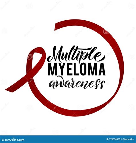 Vector Multiple Myeloma Awareness Calligraphy Poster Design Stroke