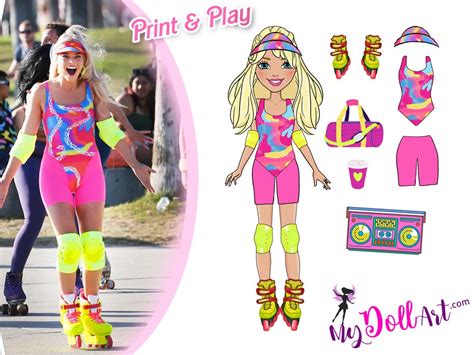Roller Skate Barbie Coloring Page 2025