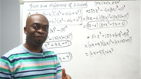 Factor Polynomial Expressions Sum And Difference Of Two Cubes Youtube