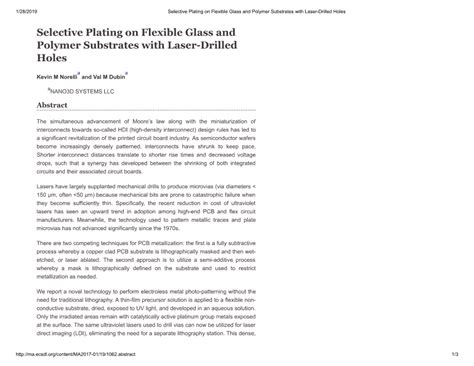 Pdf Selective Plating On Flexible Glass And Polymer Substrates With