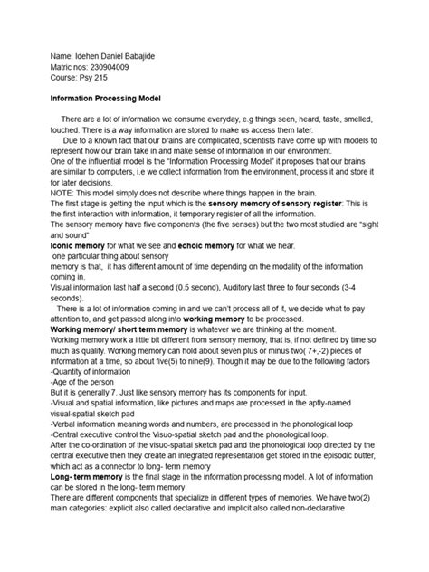 Psy 215 As Pdf Memory Perception