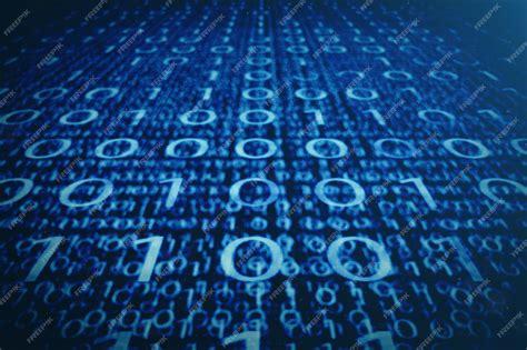 premium photo 3d illustration binary code on blue bytes of binary