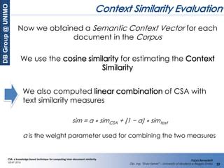 Context Semantic Analysis A Knowledge Based Technique For Computing Inter Document Similarity PPT