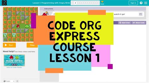 Code Org Express Course Lesson Programming With Angry Birds Course C Lesson Code Org