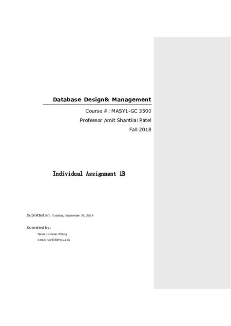doc database designand management individual assignment 1b