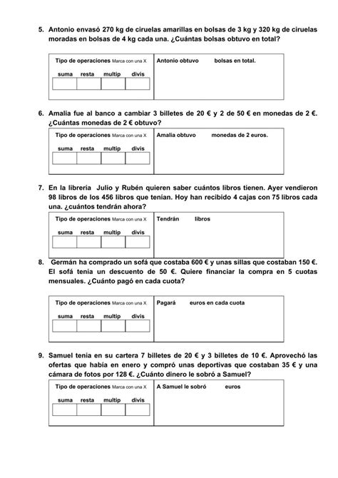 Problemas De Operaciones Combinadas Activity