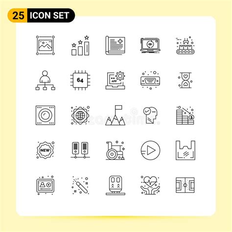 Stock Vector Icon Pack Of 25 Line Signs And Symbols For Software