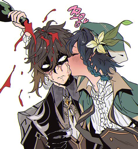 Zhongli And Venti Genshin Impact Drawn By Godwkgodwk Danbooru