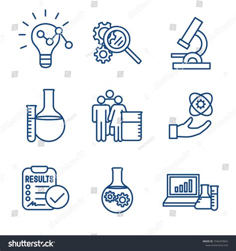 Scientific Process Icon Set Hypothesis Analysis Stock Vector Royalty