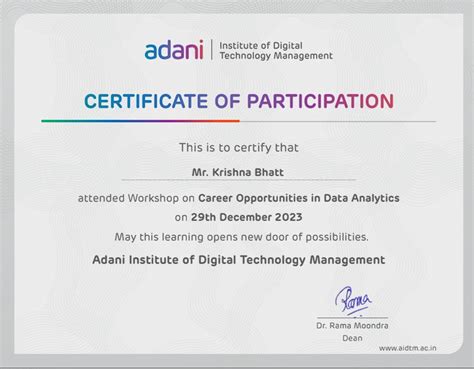 Krishna Bhatt On Linkedin Dataanalytics Learningjourney Aidtm Workshop Adaniinstitute…